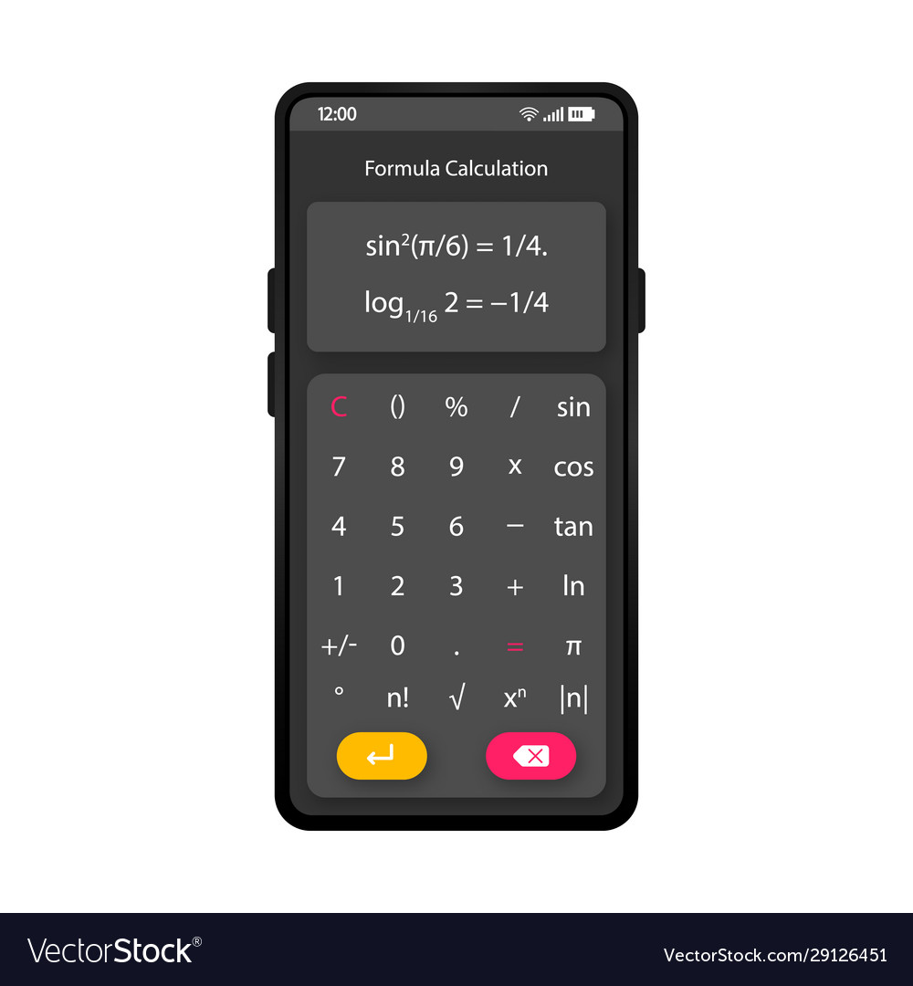 Formula calculation smartphone interface template Vector Image Formula calculation smartphone interface template Vector Image