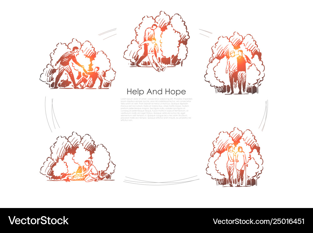 Help and hope - people helping other people Vector Image