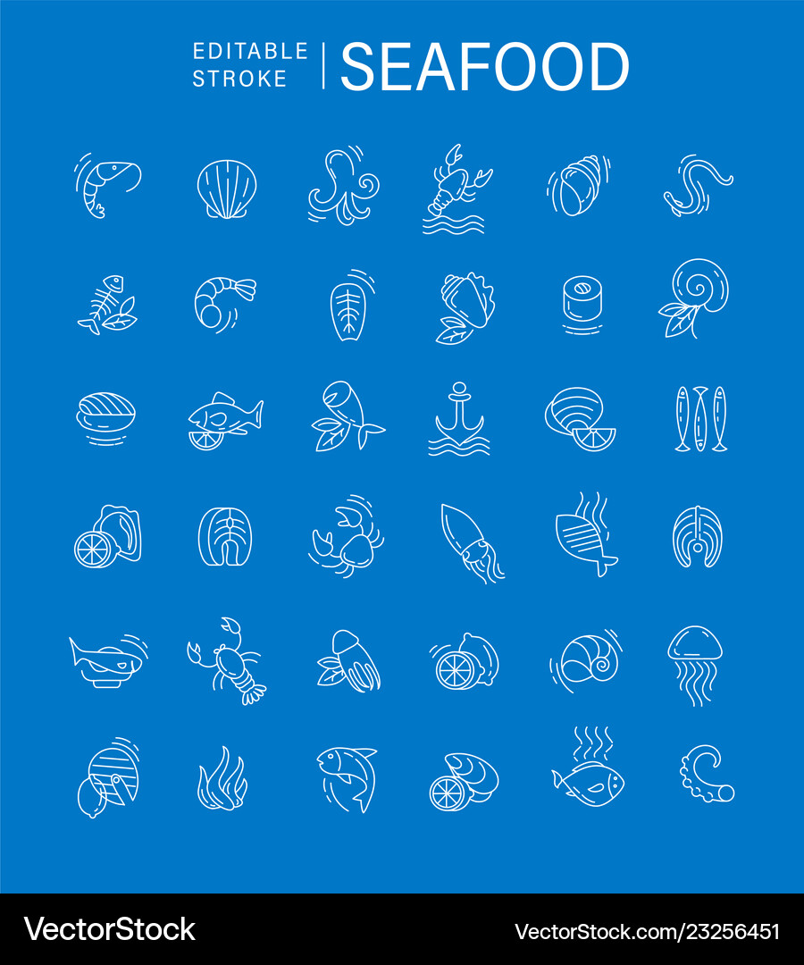 Icon and logo for seafood restaurant Royalty Free Vector