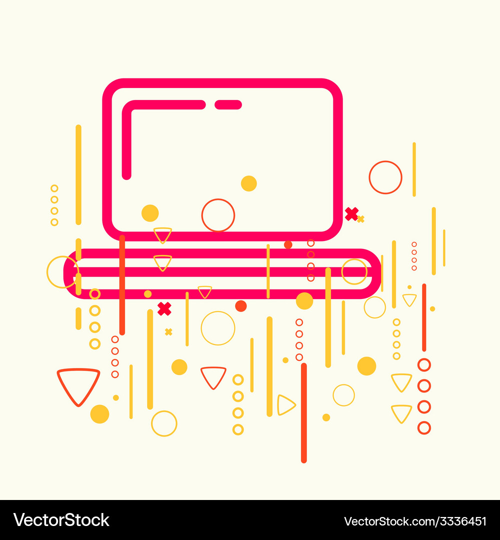 Laptop on abstract colorful geometric light Vector Image