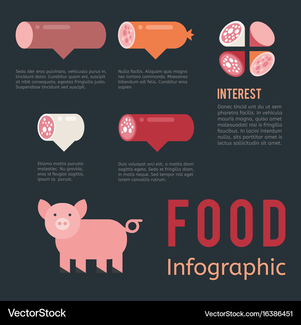 Meat production infographic Royalty Free Vector Image