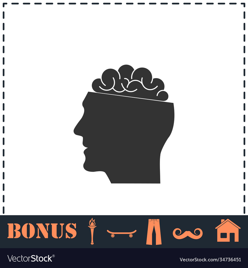 Open mind icon flat Royalty Free Vector Image - VectorStock