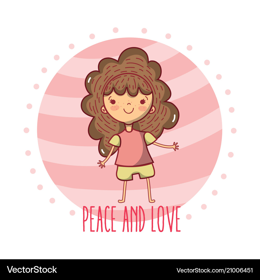Peace and love cartoons Royalty Free Vector Image