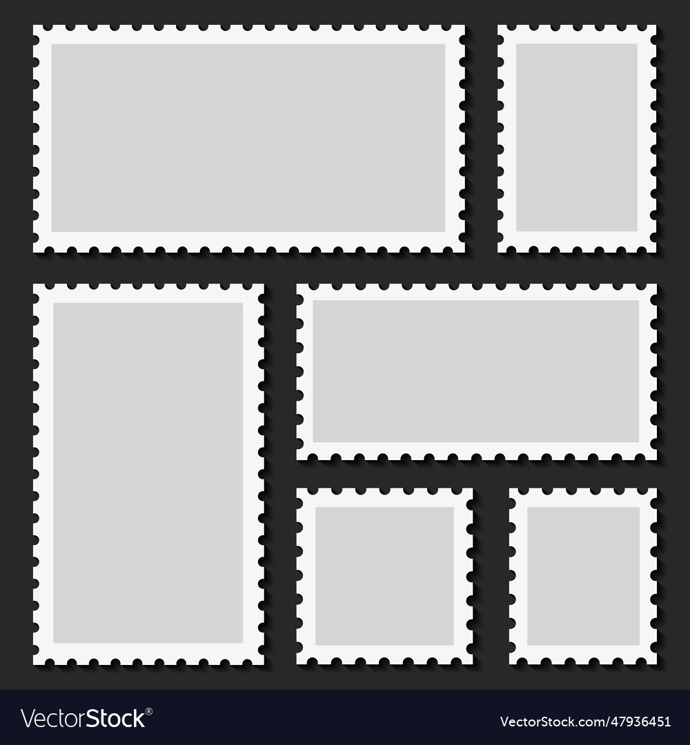 Retro old post stamp set Royalty Free Vector Image