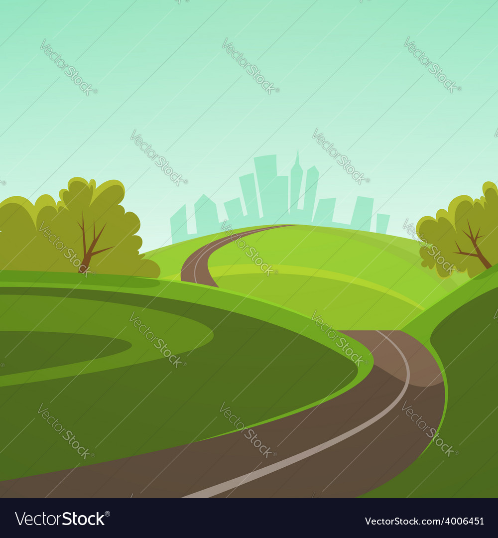 Road to city Royalty Free Vector Image - VectorStock