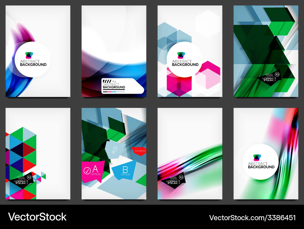 Set of modern flyers brochures Royalty Free Vector Image