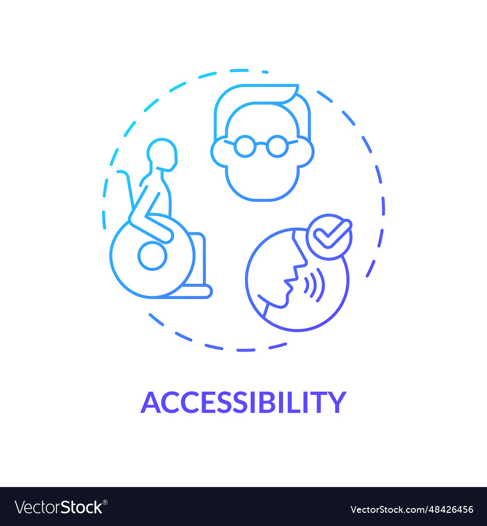 2d accessibility gradient icon concept Royalty Free Vector