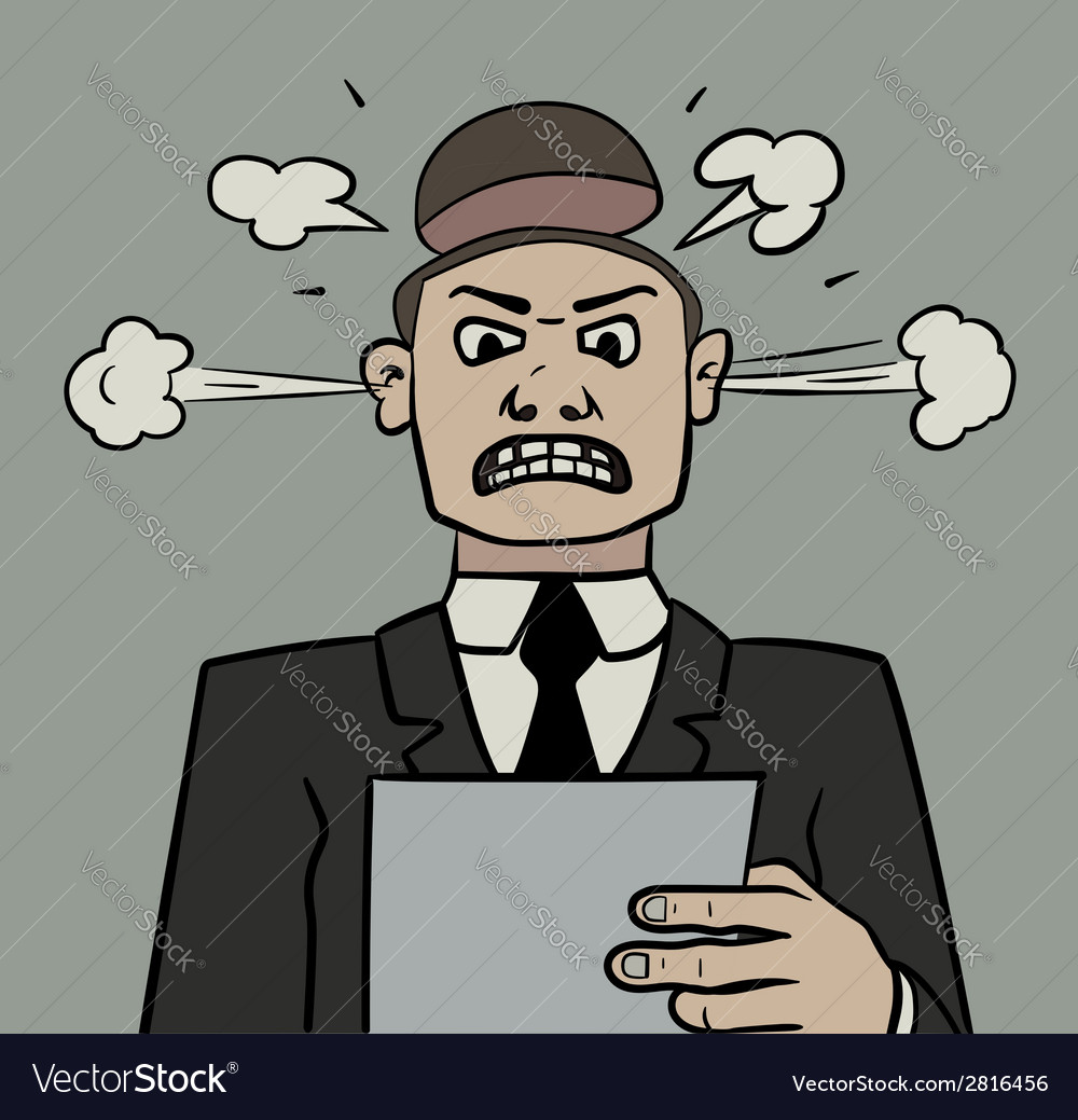 Angry manager Royalty Free Vector Image - VectorStock