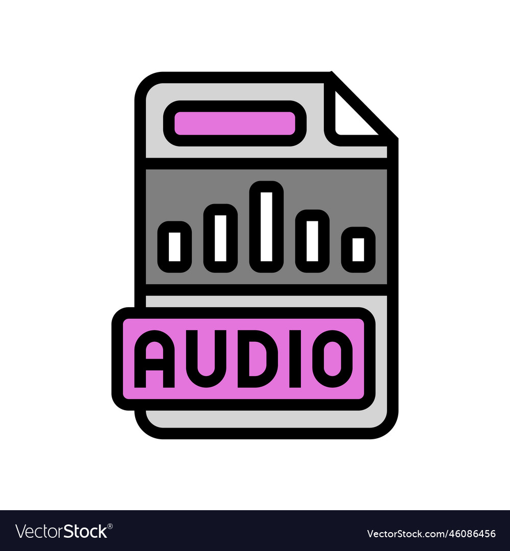 Audio file format document color icon Royalty Free Vector