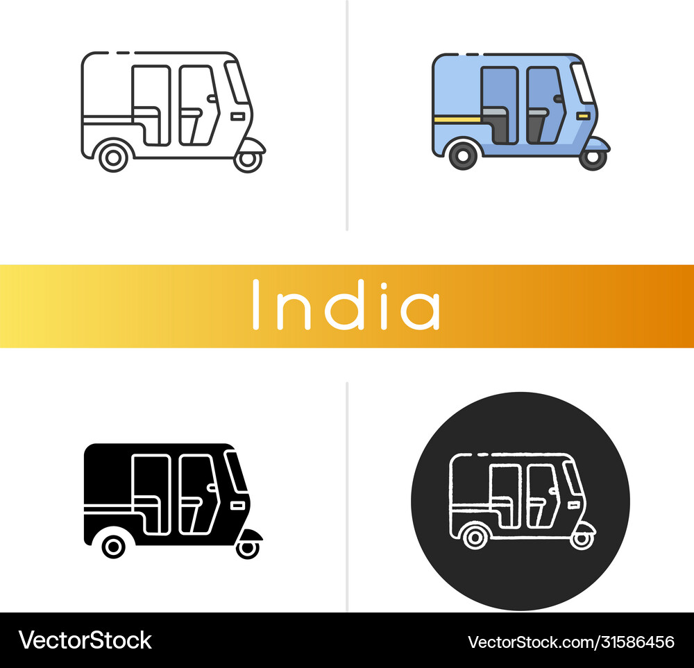 Auto rickshaw icon Royalty Free Vector Image - VectorStock