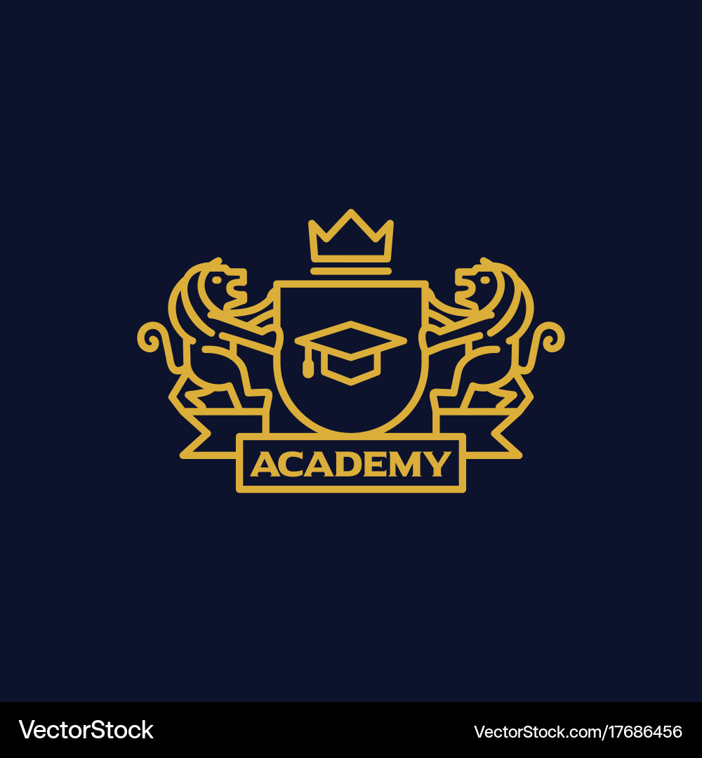 Coat of arms academy Royalty Free Vector Image