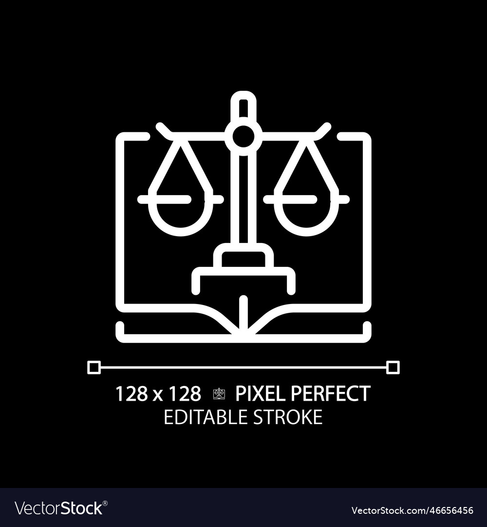 Constitutional law pixel perfect white linear Vector Image Constitutional law pixel perfect white linear Vector Image