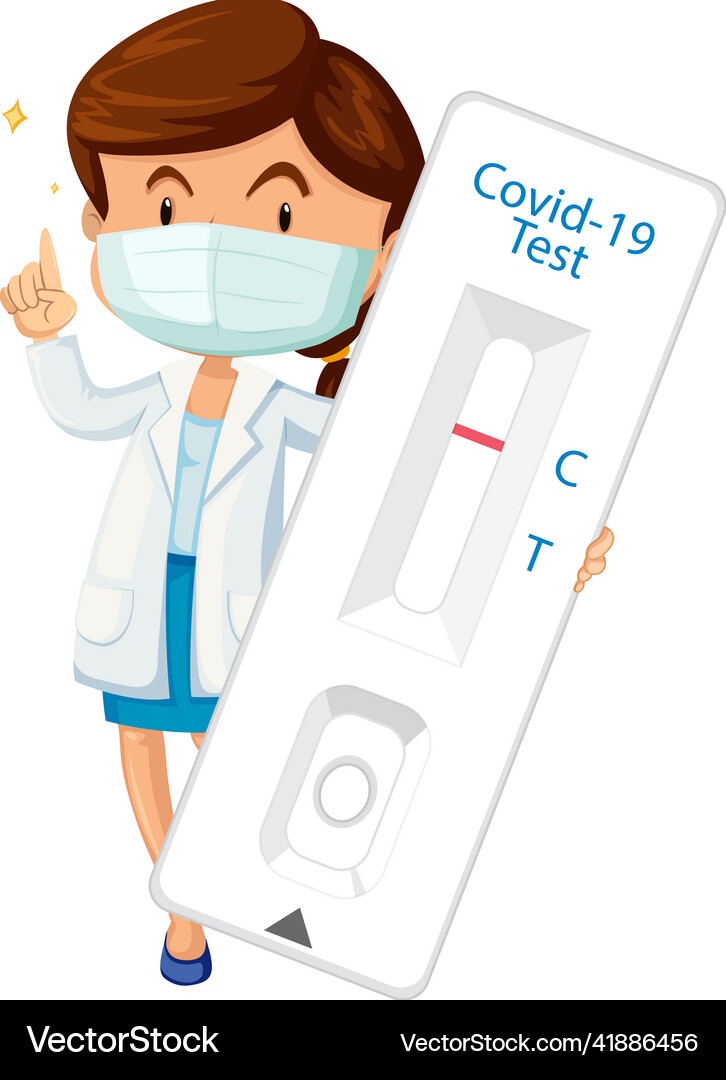 Covid19 testing with antigen test kit Royalty Free Vector