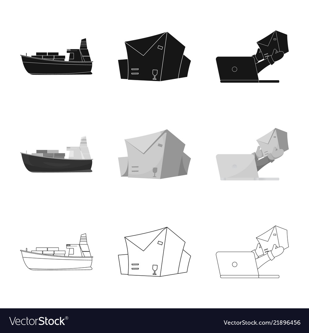 Design of goods and cargo logo set Royalty Free Vector Image