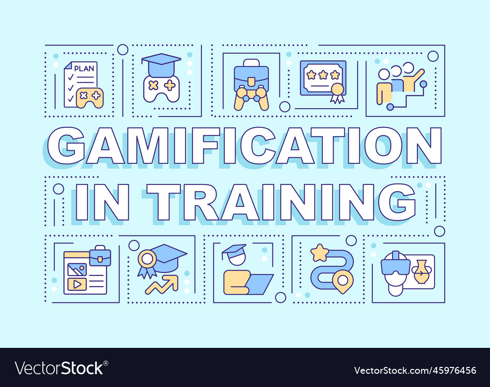Gamification in training word concepts turquoise Vector Image Gamification in training word concepts turquoise Vector Image