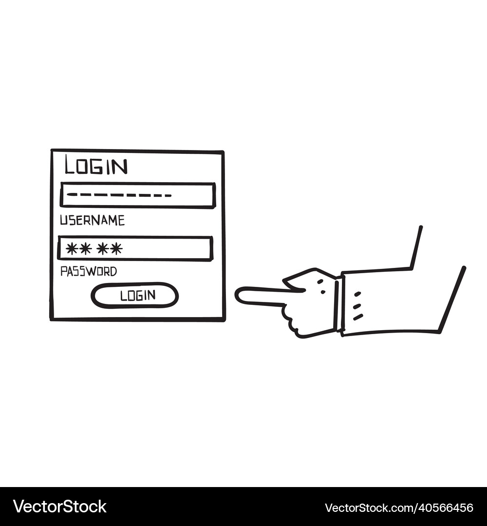 Hand drawn doodle username and login bar sign Vector Image
