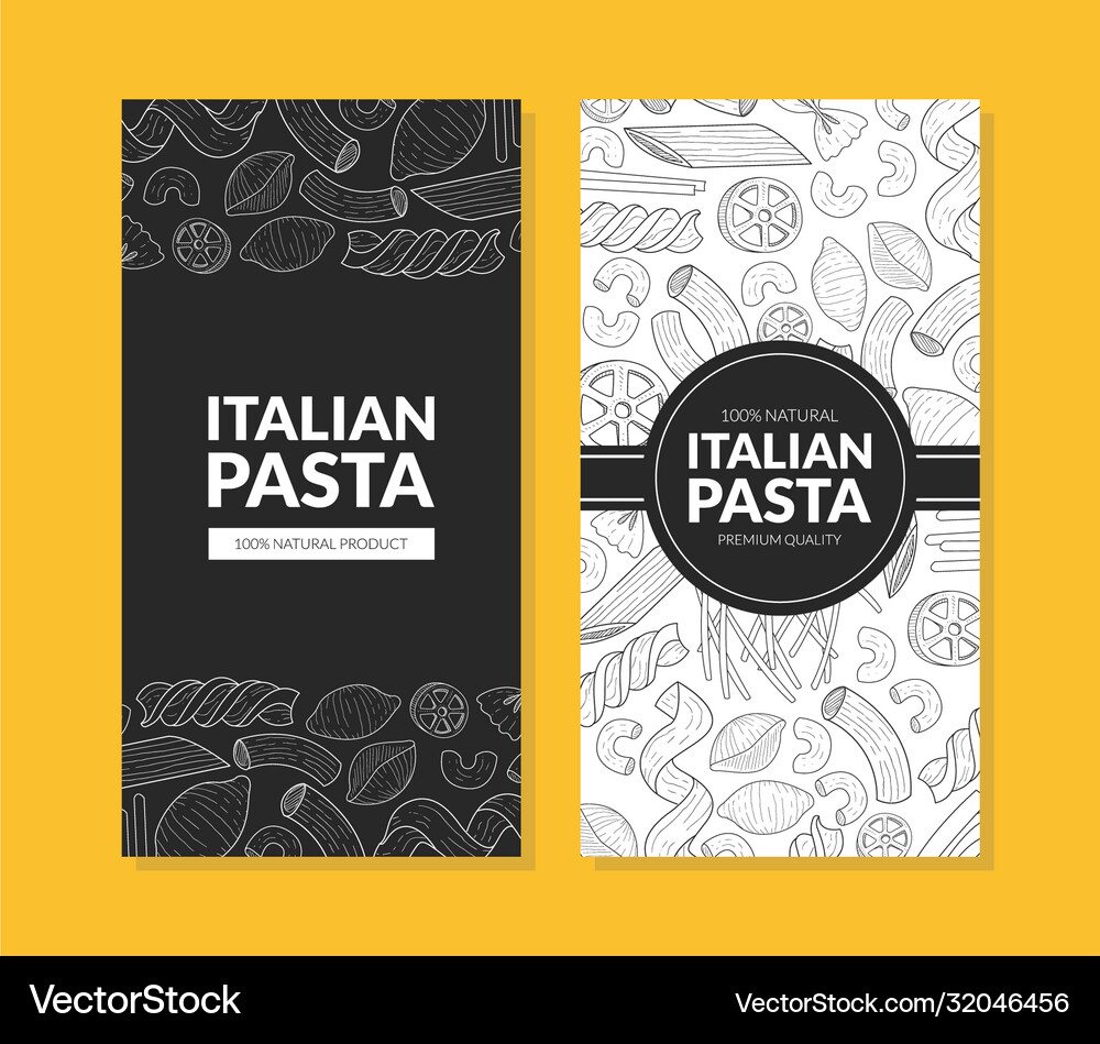 Italian pasta card template with traditional Vector Image