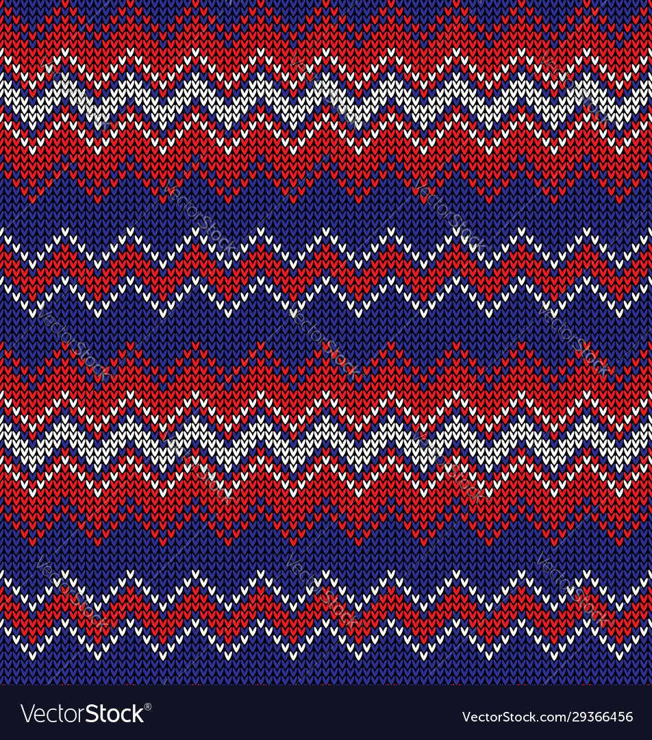 Knitted chevron pattern Royalty Free Vector Image