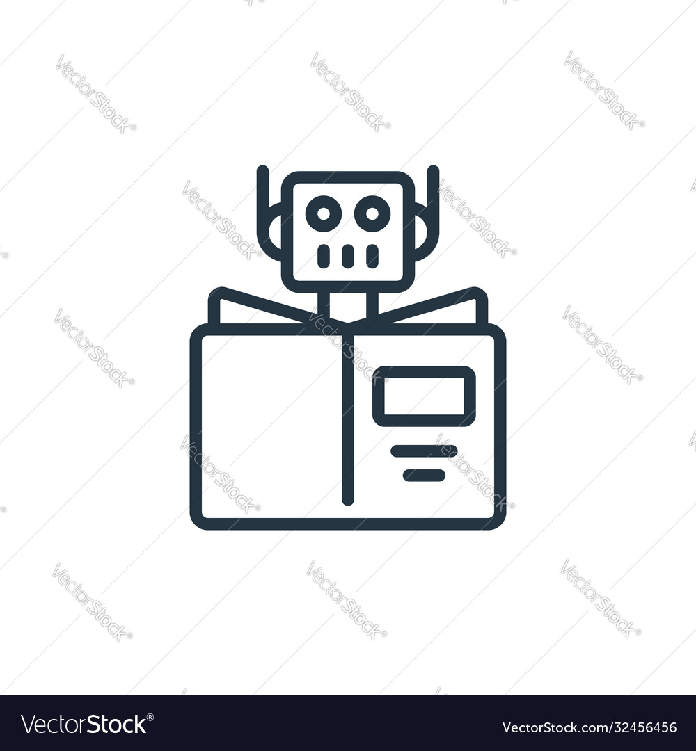 Machine learning icon learning editable Royalty Free Vector