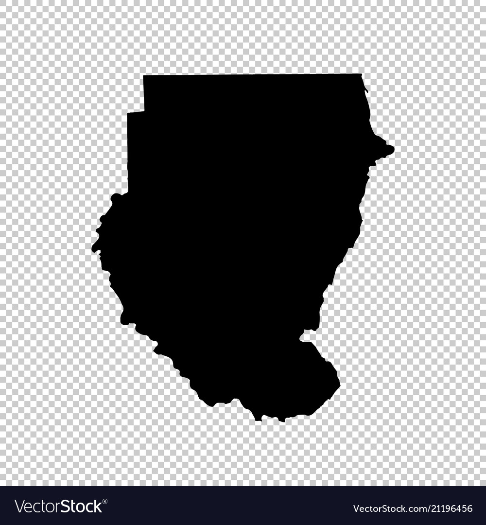 Map sudan isolated black Royalty Free Vector Image