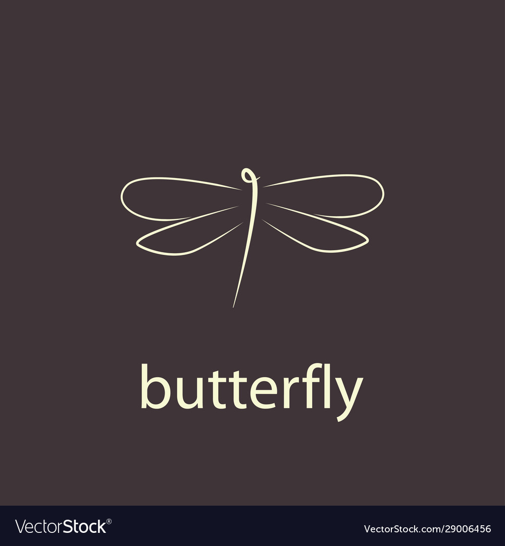 Minimalist elegant dragonfly Royalty Free Vector Image