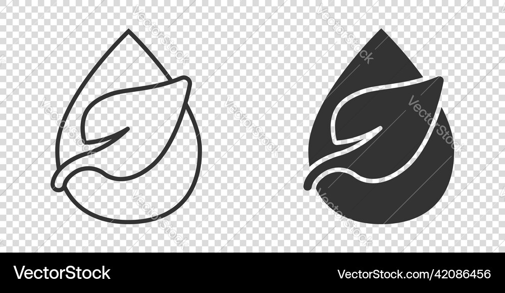 Natural drop water icon in flat style liquid Vector Image