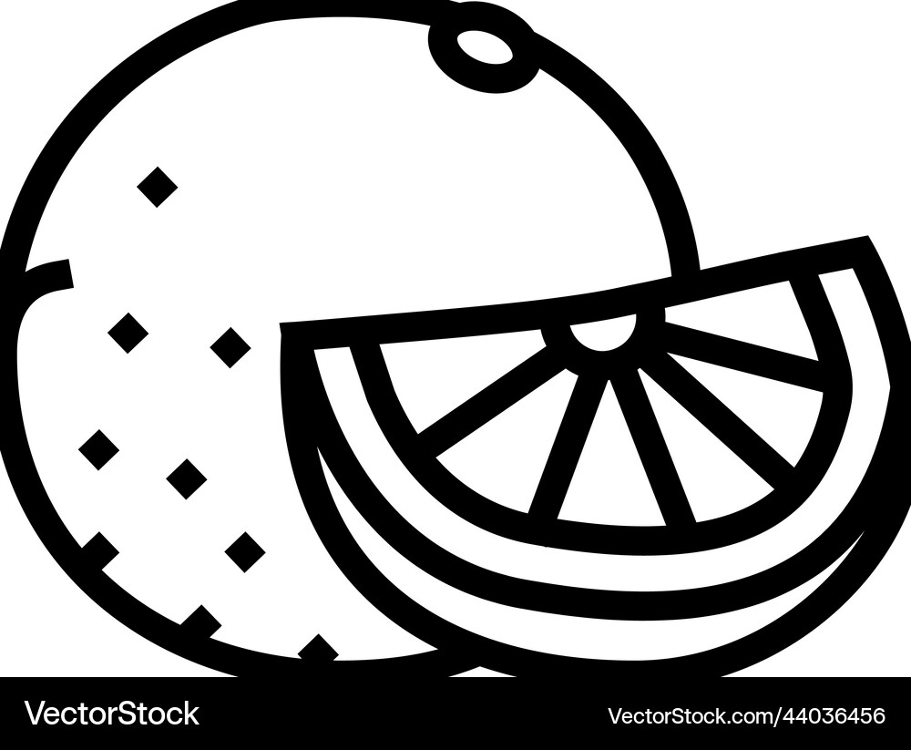 Orange cut ripe harvest line icon Royalty Free Vector Image