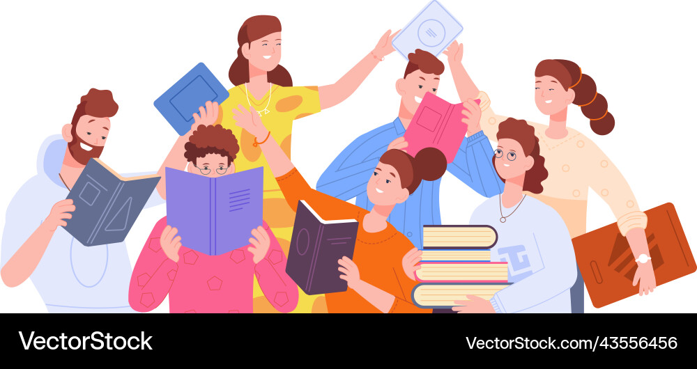 People book exchange gift knowledge of readers Vector Image