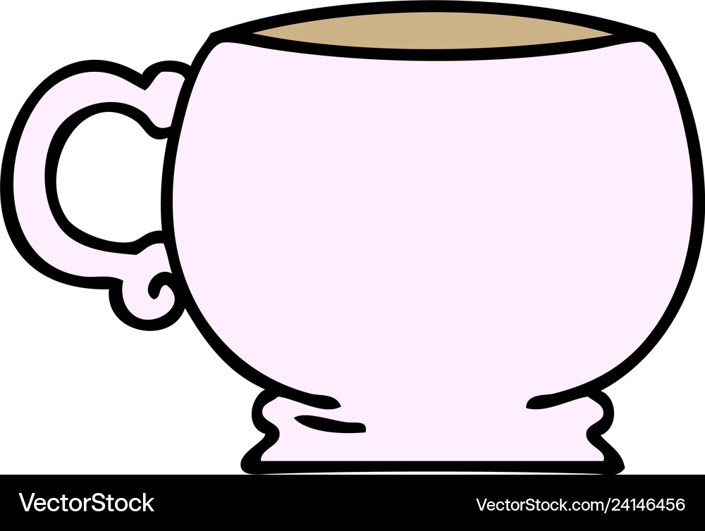 Quirky hand drawn cartoon mug Royalty Free Vector Image