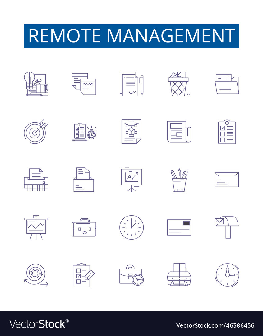 Remote management line icons signs set design Vector Image Remote management line icons signs set design Vector Image