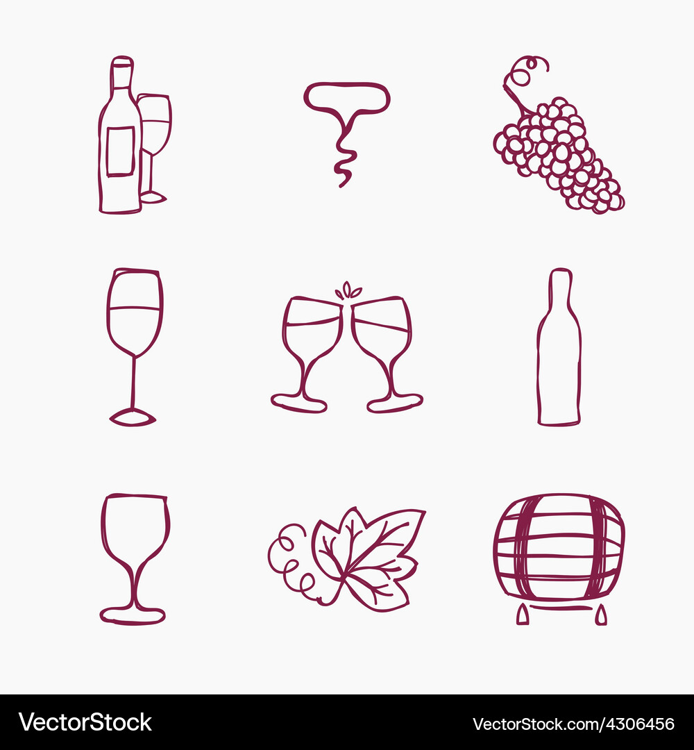 Set of wine making icons Royalty Free Vector Image