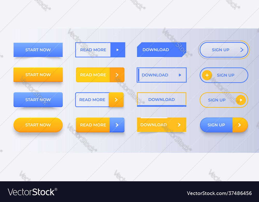 Set web and ui application color buttons Vector Image