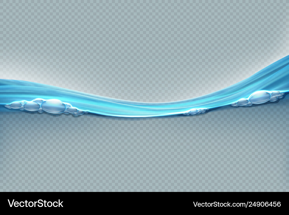 Transparent water surface realistic wave splash Vector Image