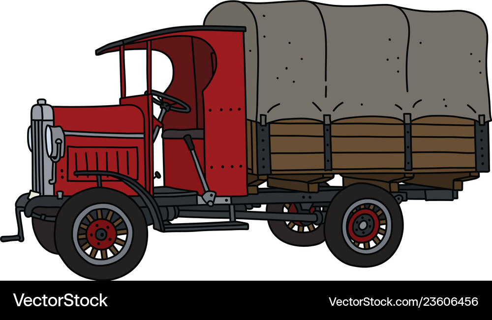 Vintage red delivery cover Royalty Free Vector Image