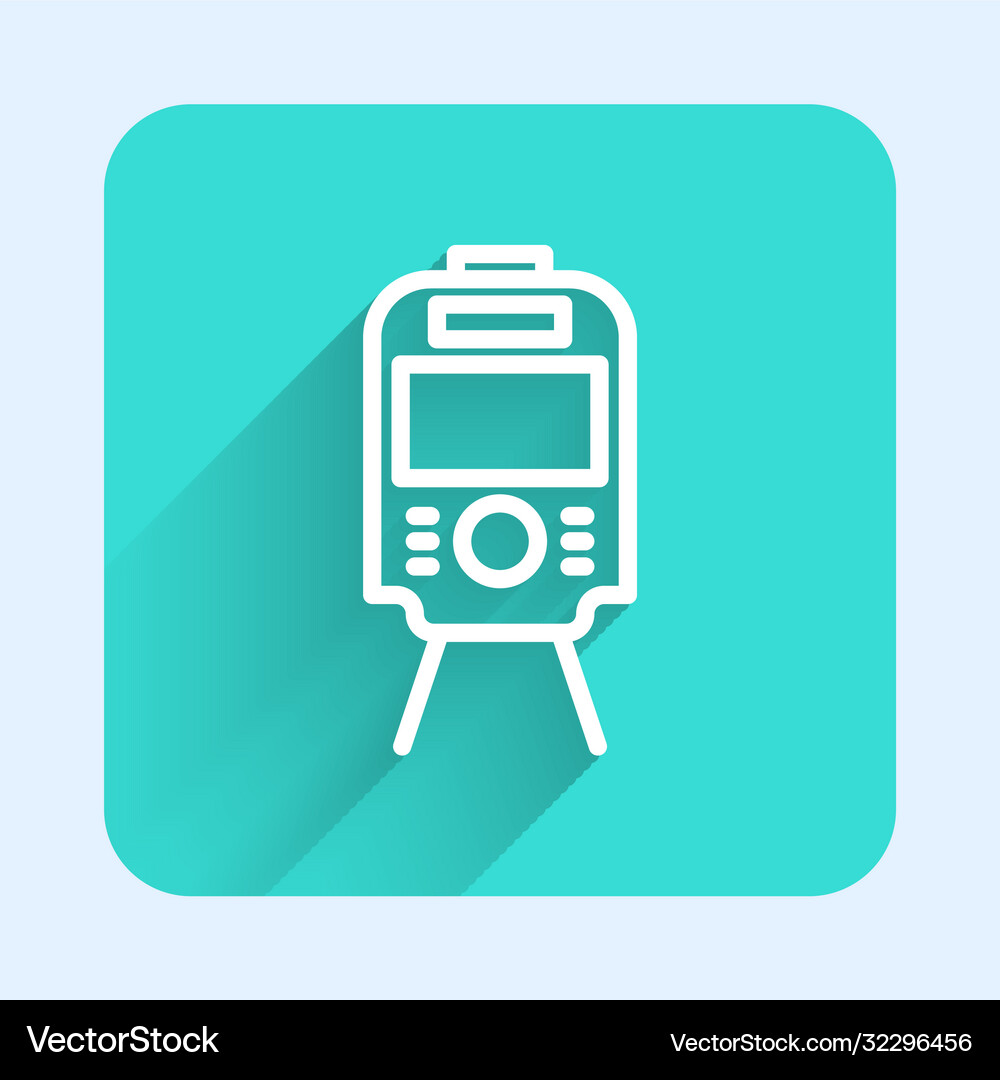 White line tram and railway icon isolated Vector Image