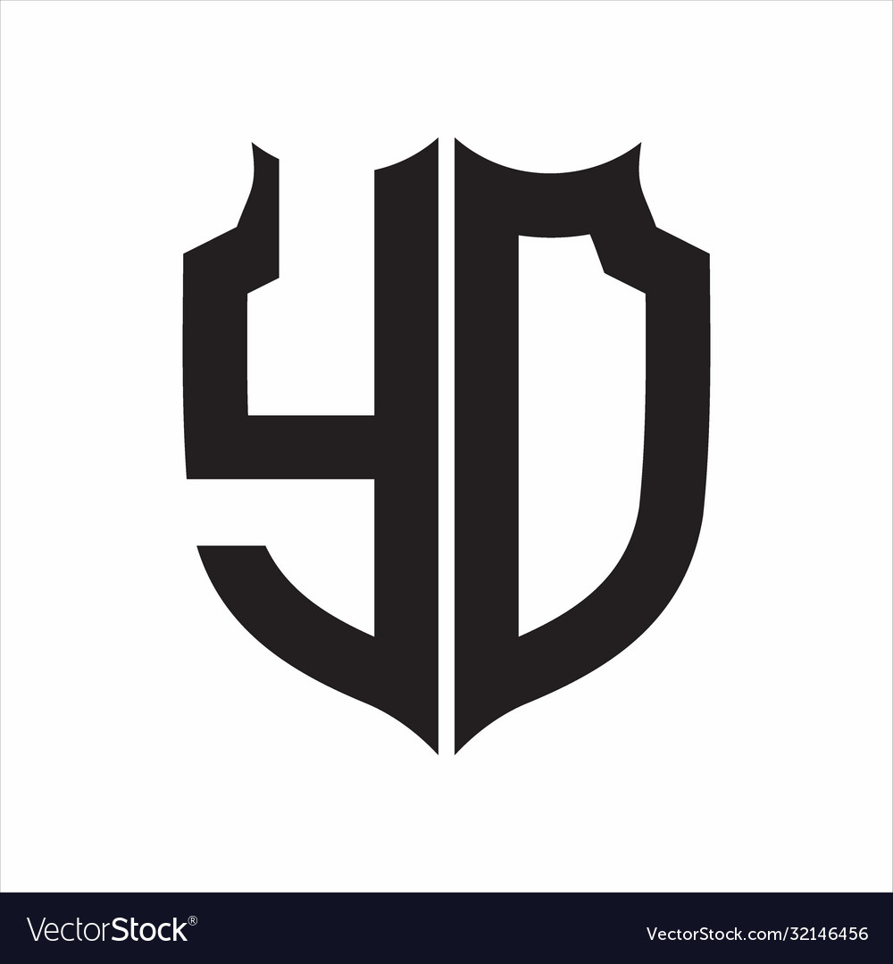 Yd logo shield style monogram design template Vector Image