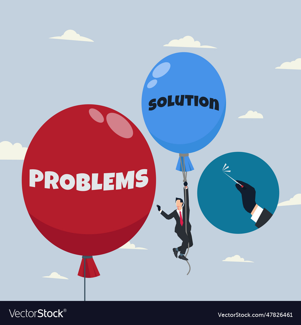 Businessman flying for solve the problems Vector Image