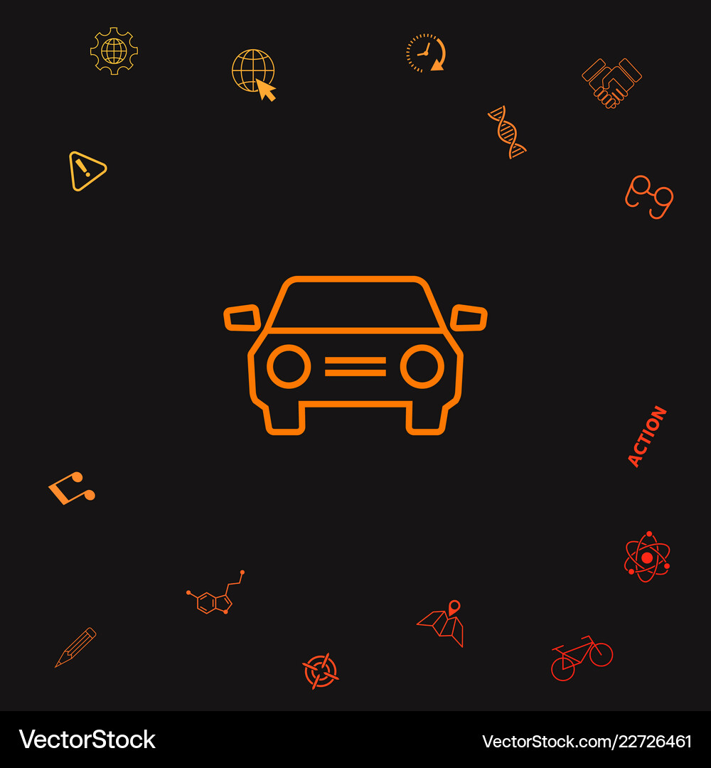 Car symbol line icon graphic elements Royalty Free Vector