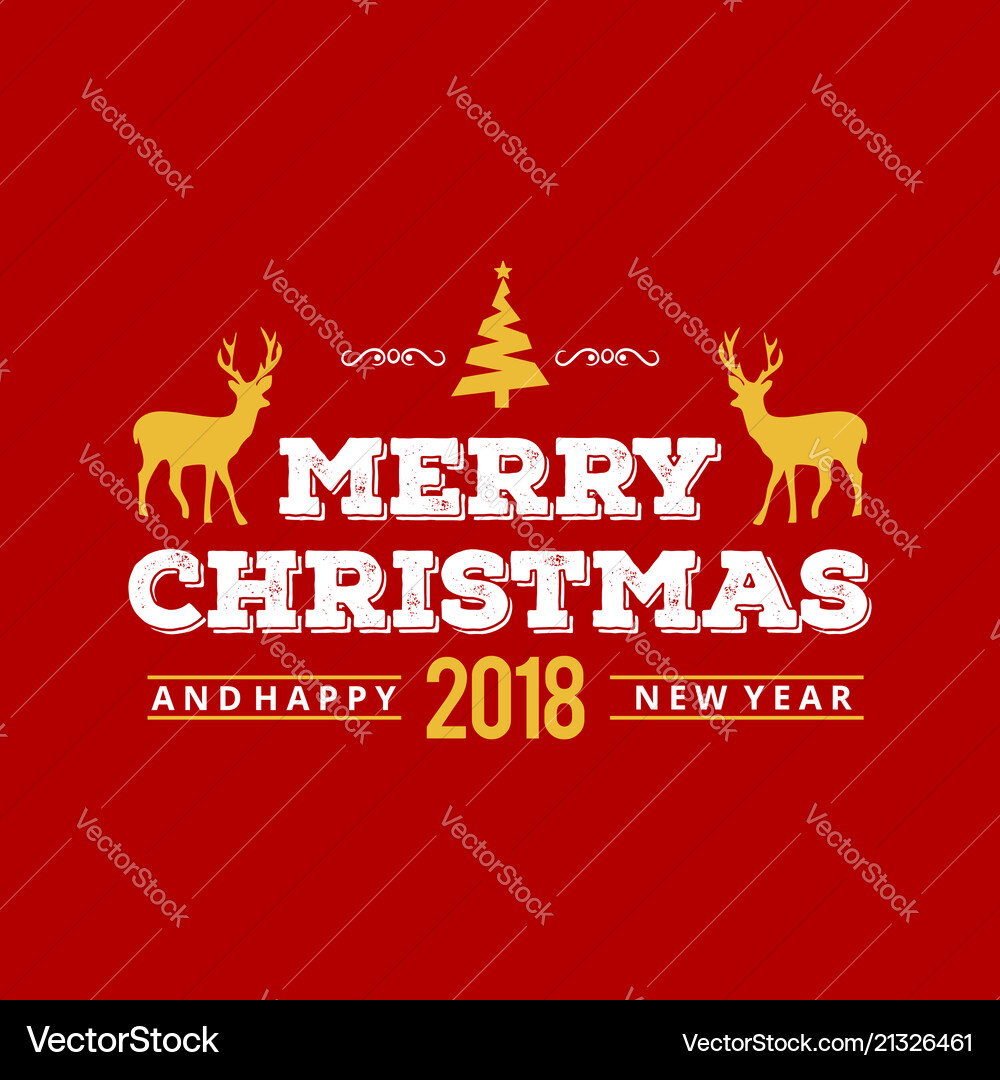 Christmas greetings card with red background Vector Image