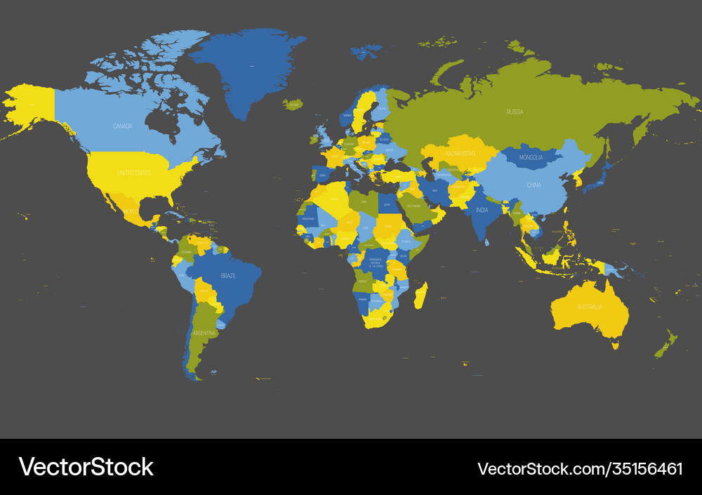 Colorful political map world Royalty Free Vector Image
