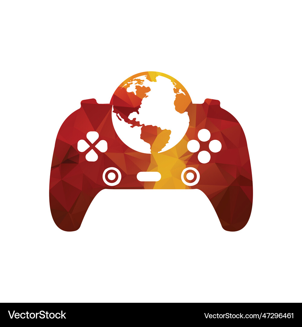 Game globe logo icon design online gamer world Vector Image