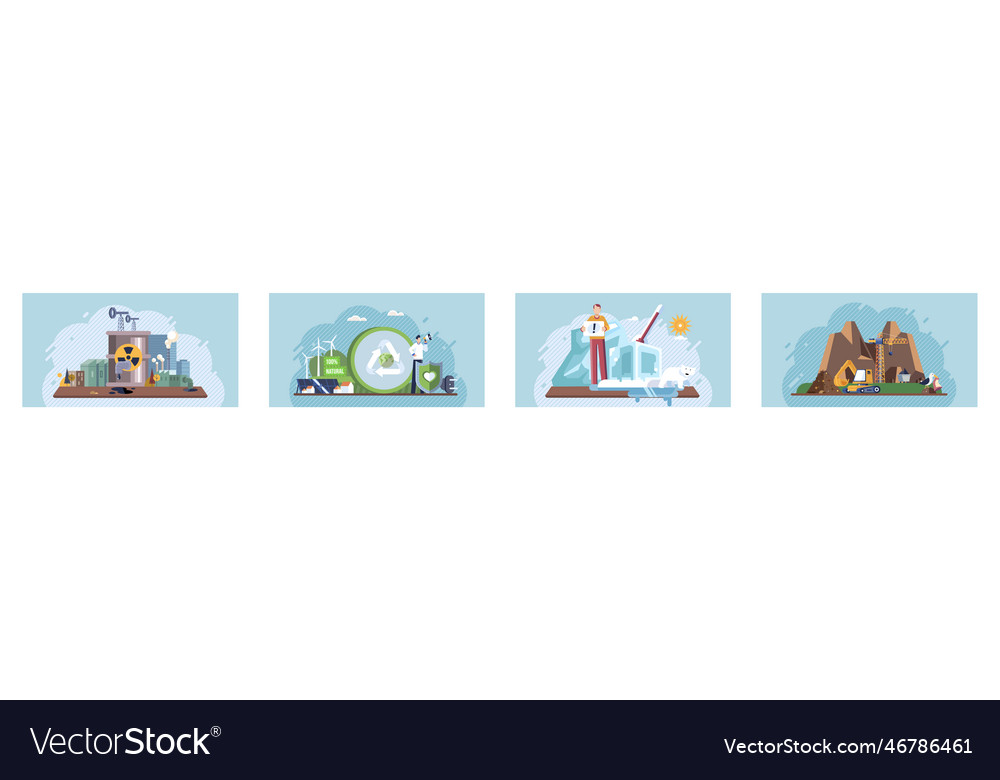Global warming set climate change earth day eco Vector Image