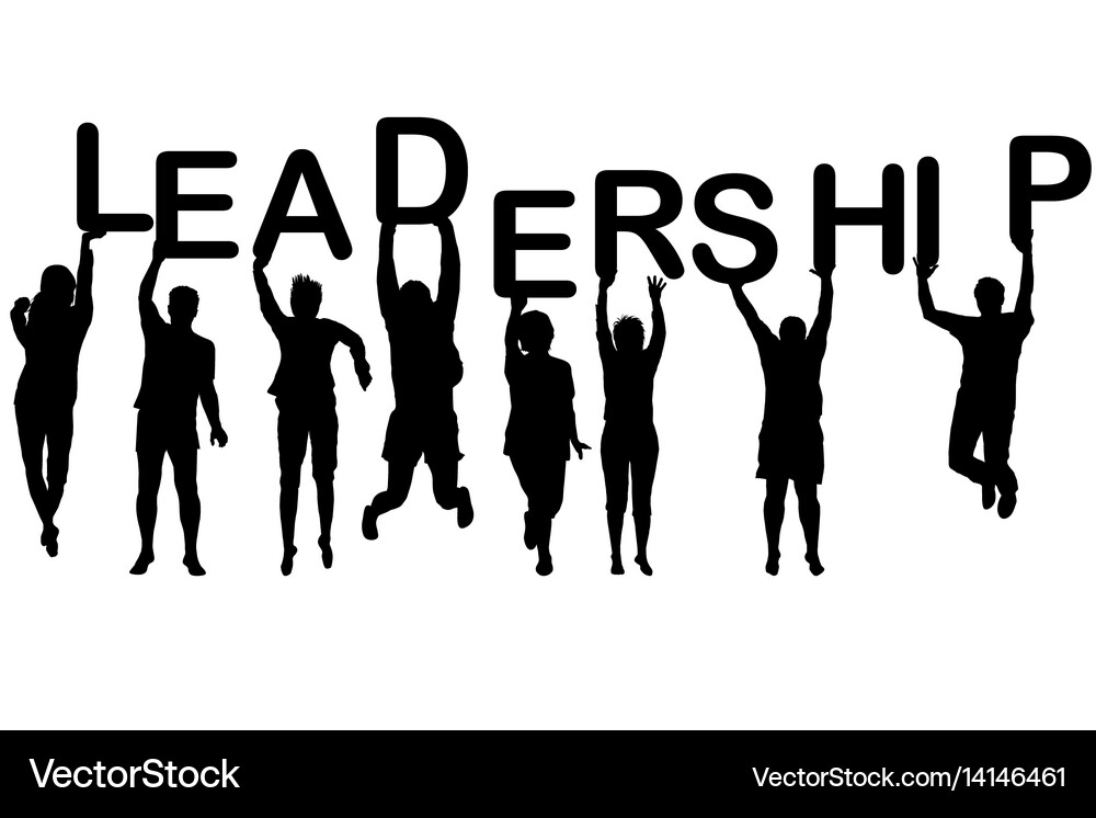 Leadership concept with people silhouettes Vector Image