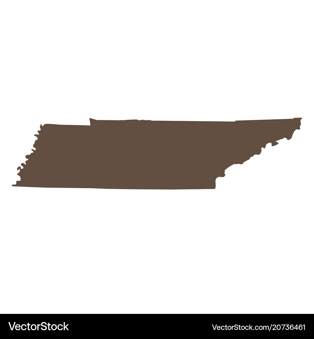 Map of the us state tennessee Royalty Free Vector Image