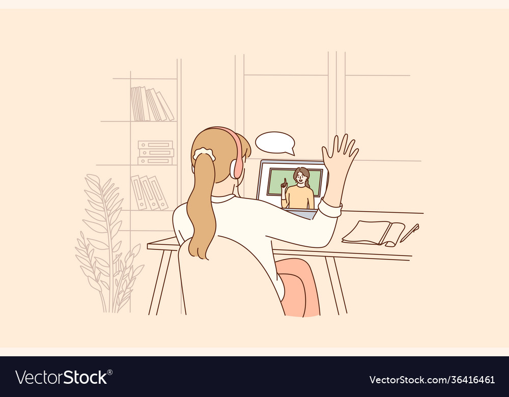 Online education distant learning during pandemic Vector Image