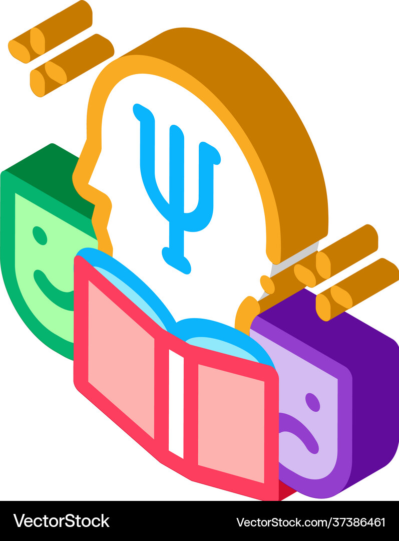 Psychology researcher isometric icon Royalty Free Vector
