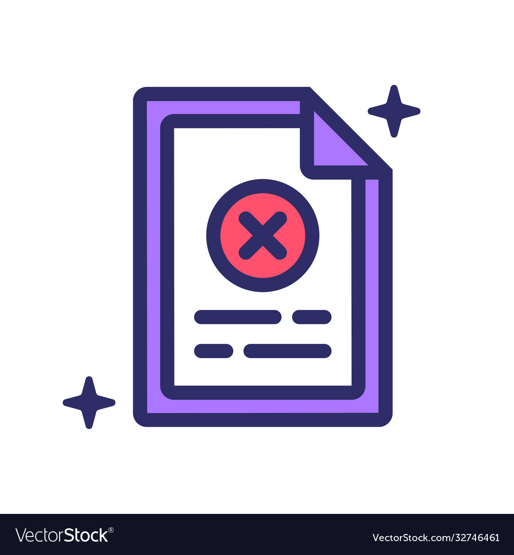 Rejected task icon Royalty Free Vector Image - VectorStock