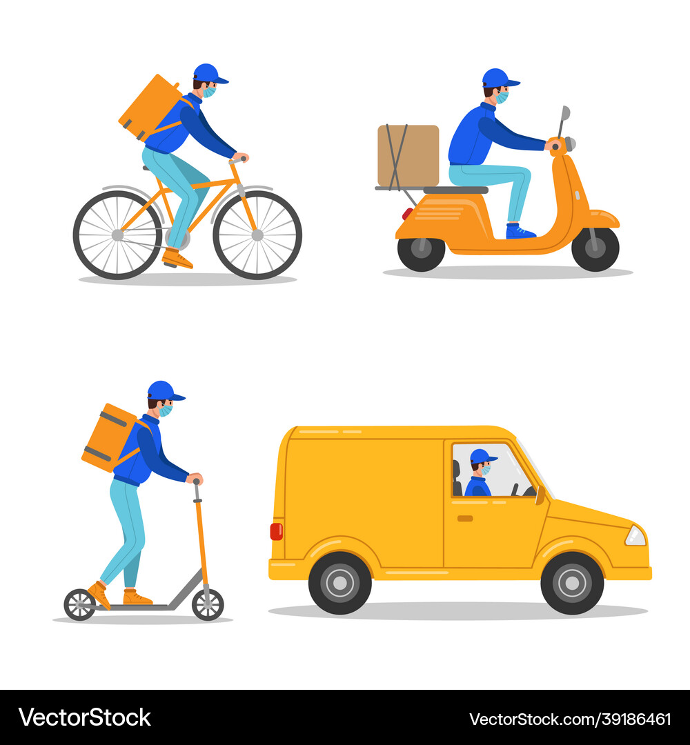 Set of service delivery Royalty Free Vector Image