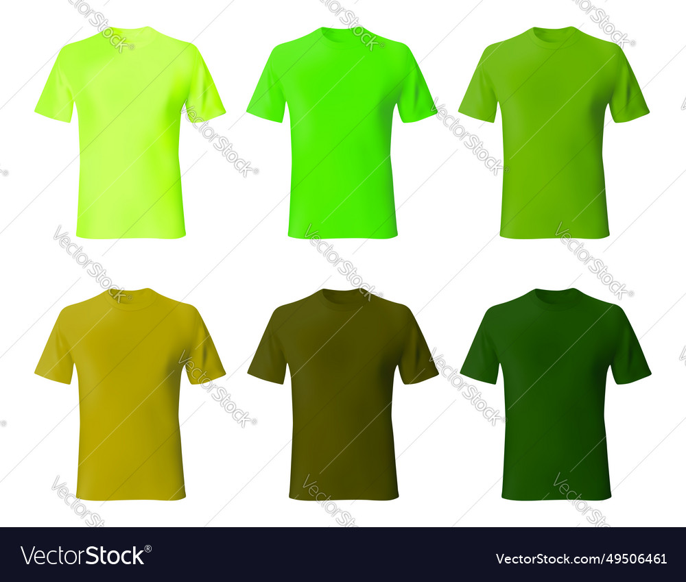 Shirt Design Template Set Men T Green Khaki Vector Image