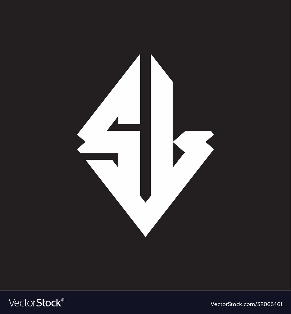 Sl logo monogram with sharp square design template
